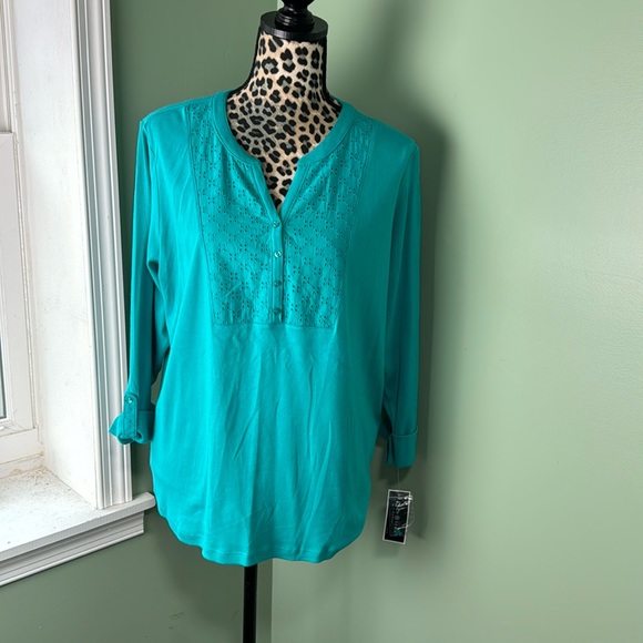 Karen Scott | Tops | Nwt Karen Scott Turquoise Top X | Poshmark